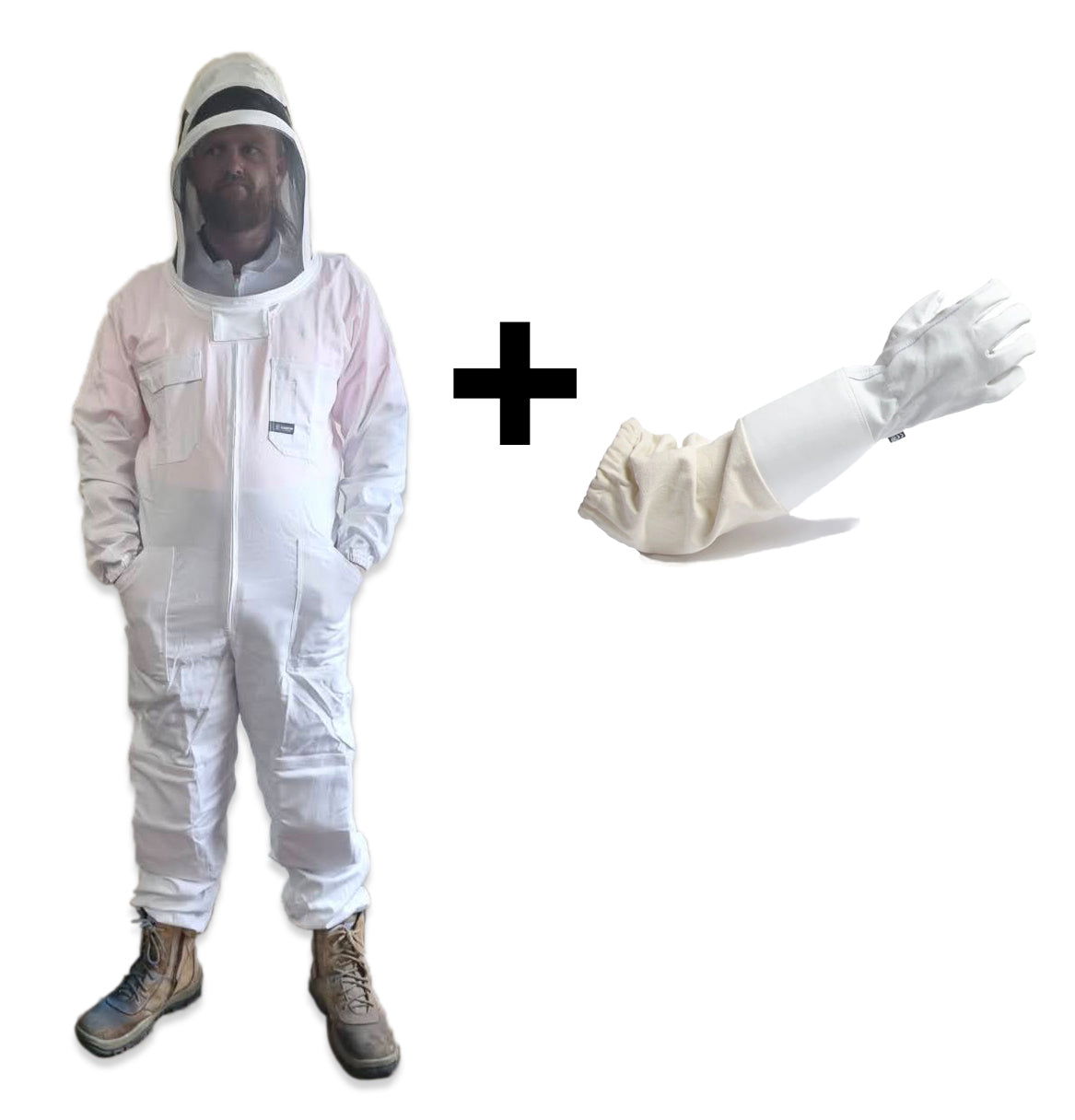 WHITE ECROTEK SUIT with NON VENTED GLOVES - Ecrotek Beekeeping Supplies ...